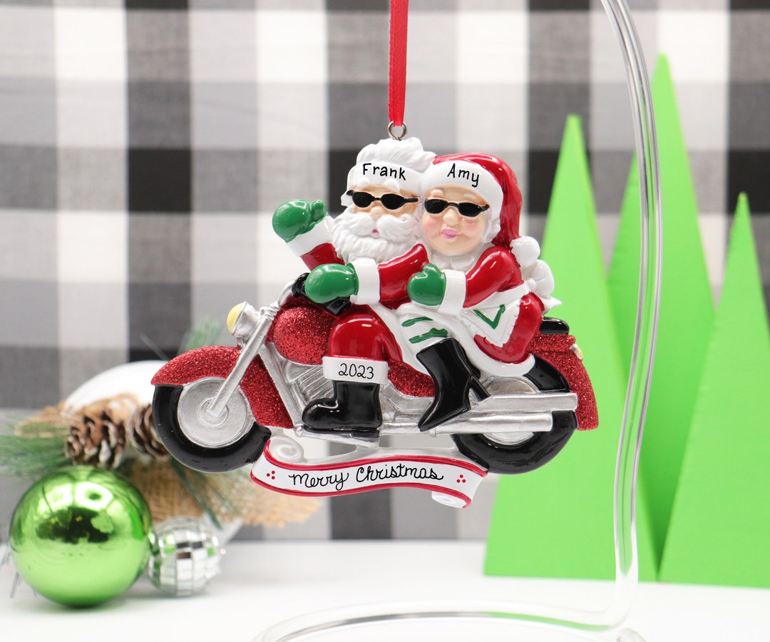 Motorcycle Couple Personalized Christmas Ornament - Etsy