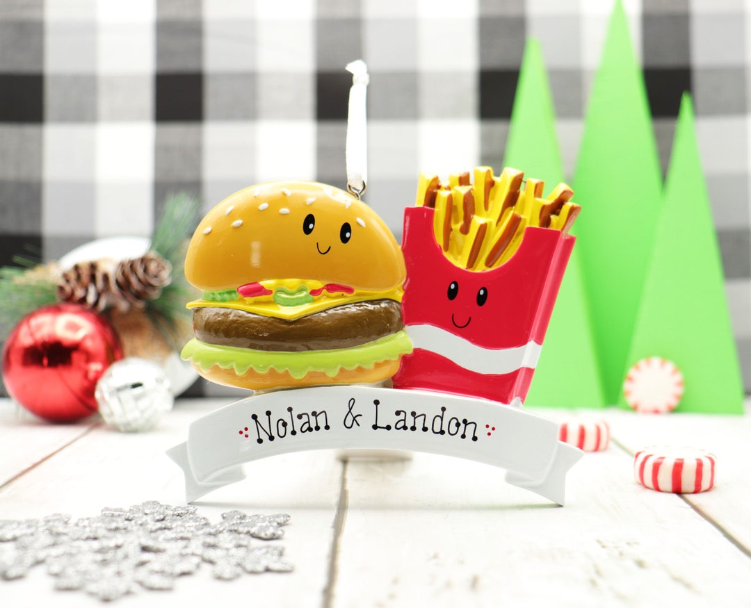 Personalized Couple Cheeseburger and Fries - Etsy