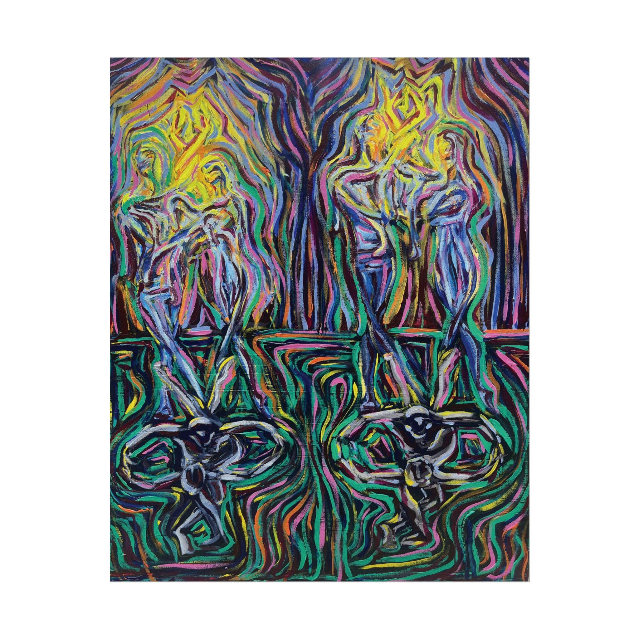 Shabbat Candle Dance Art – Jewish Spiritual Abstract Painting ...