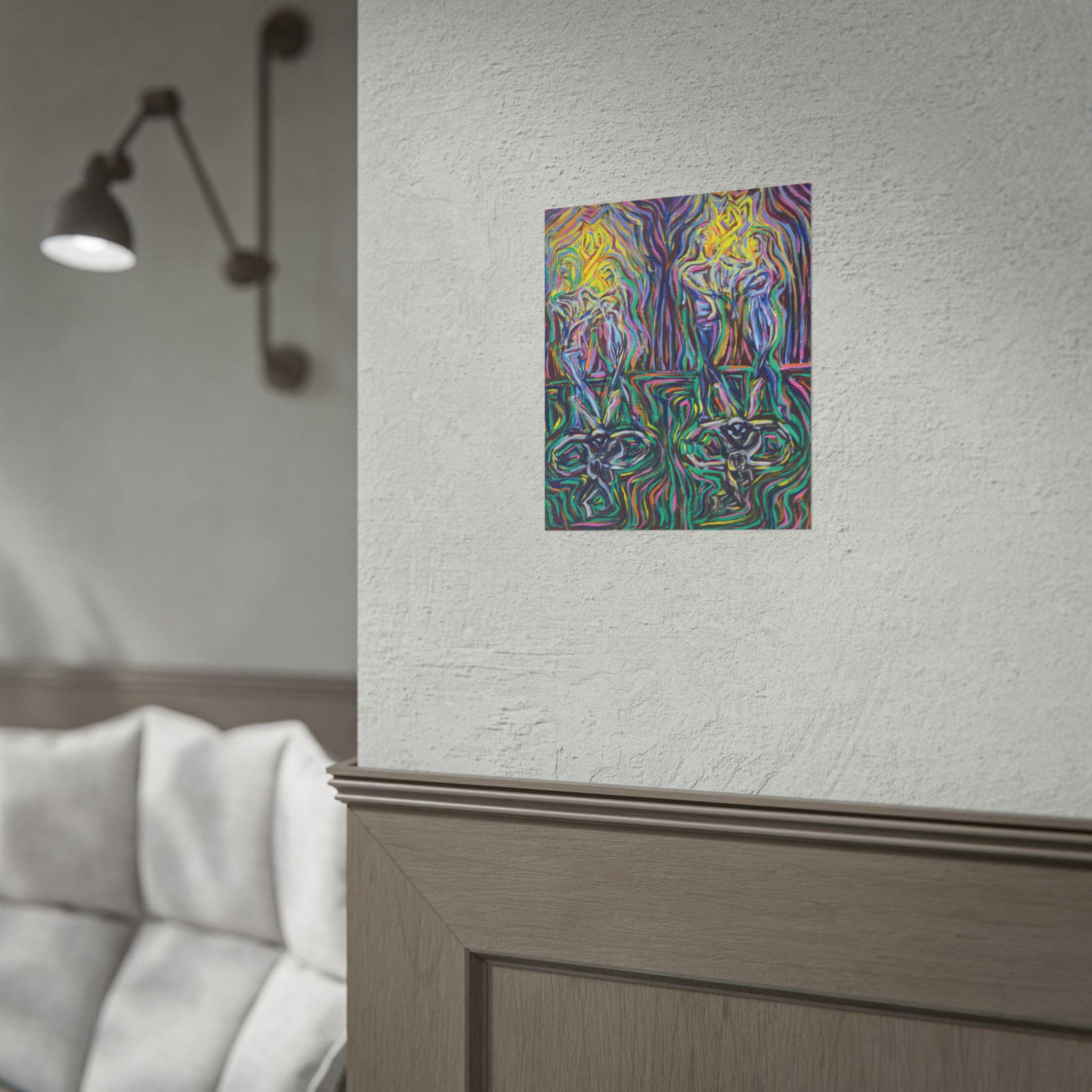 Shabbat Candle Dance Art – Jewish Spiritual Abstract Painting ...
