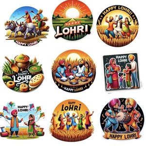 12 Happy Lohri Stickers,lohri Kids Activities/coloring/cards/kids ...