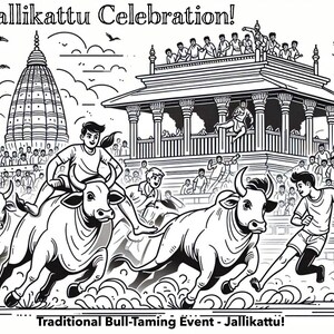 10 Happy Pongal Coloring Pages in Tamil, Pongal Activities,harvest ...