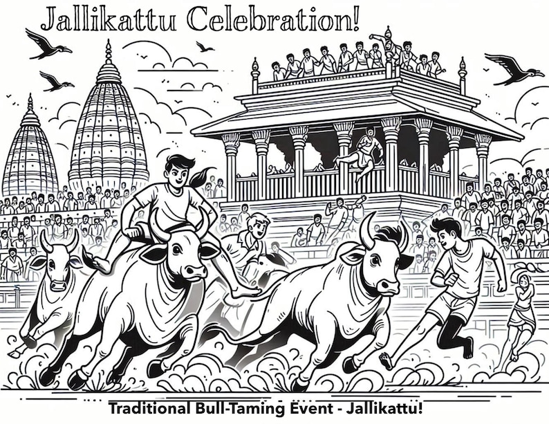 10 Happy Pongal Coloring Pages in Tamil, Pongal Activities,harvest ...