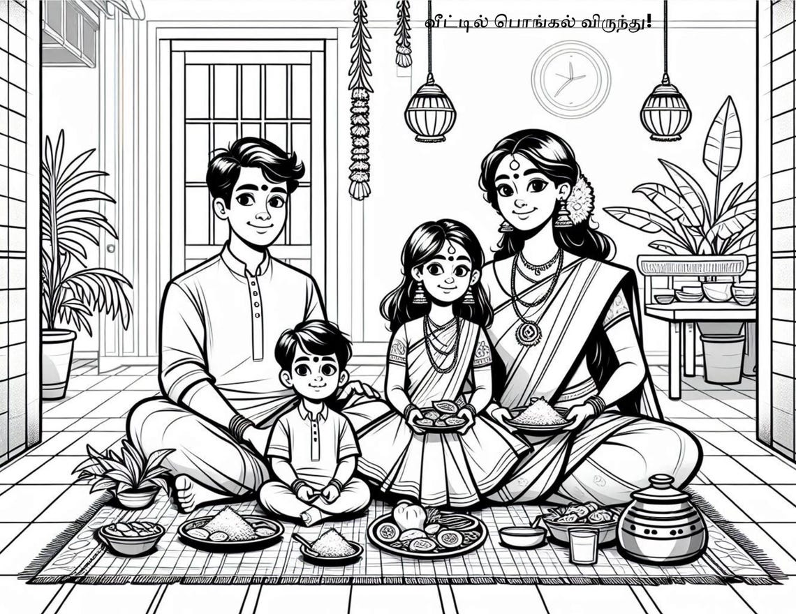 10 Tamil Pongal Coloring Pages( DOWNLOAD): Indian Harvest Festival ...