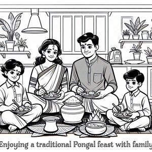 10 Happy Pongal Coloring Pages in Tamil, Pongal Activities,harvest ...