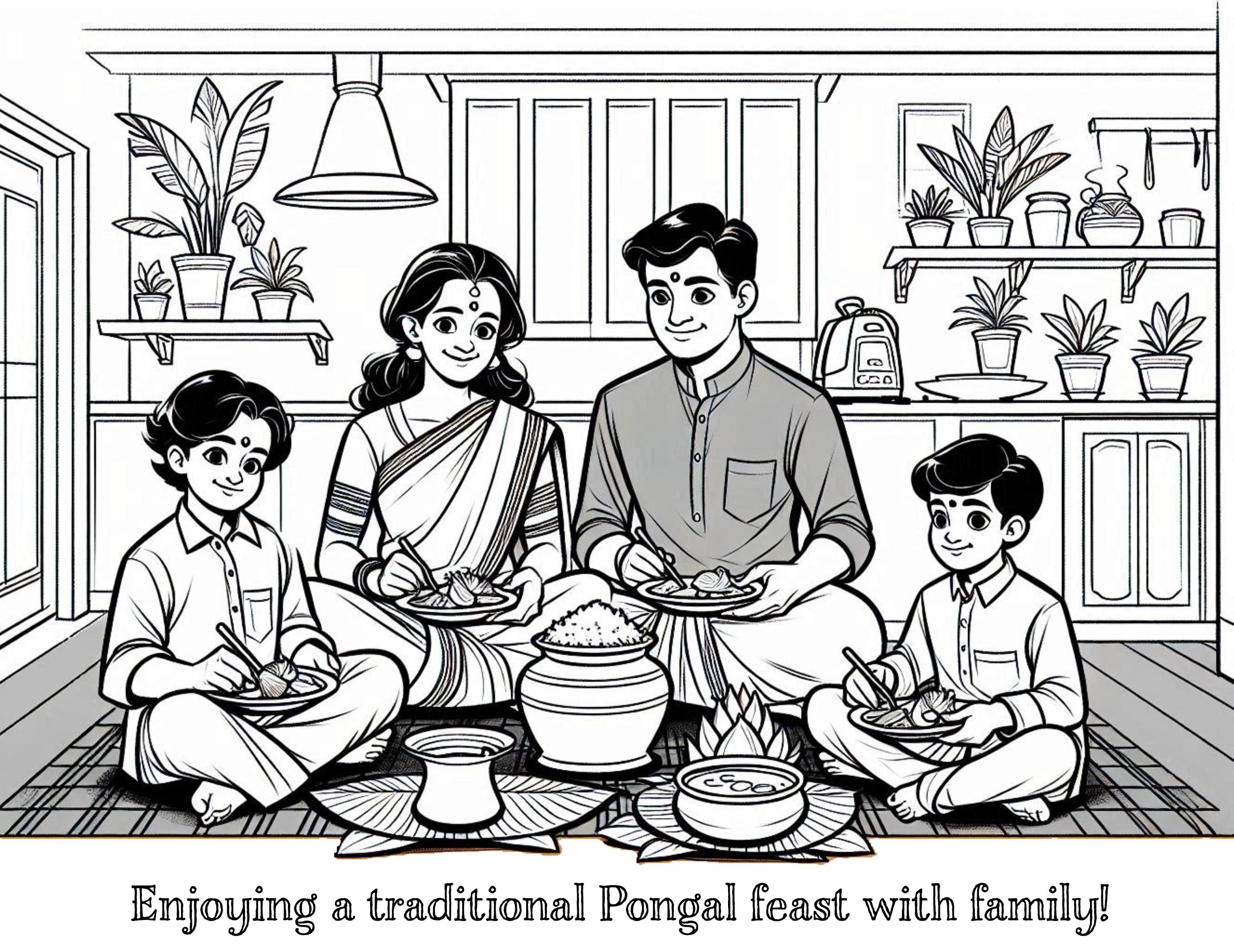 10 Happy Pongal Coloring Pages, Pongal Activities,harvest Festival ...