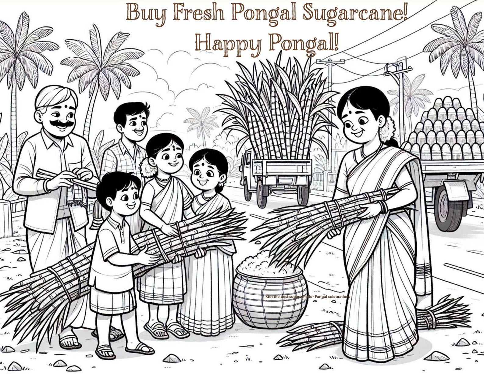 10 Happy Pongal Coloring Pages in Tamil, Pongal Activities,harvest ...