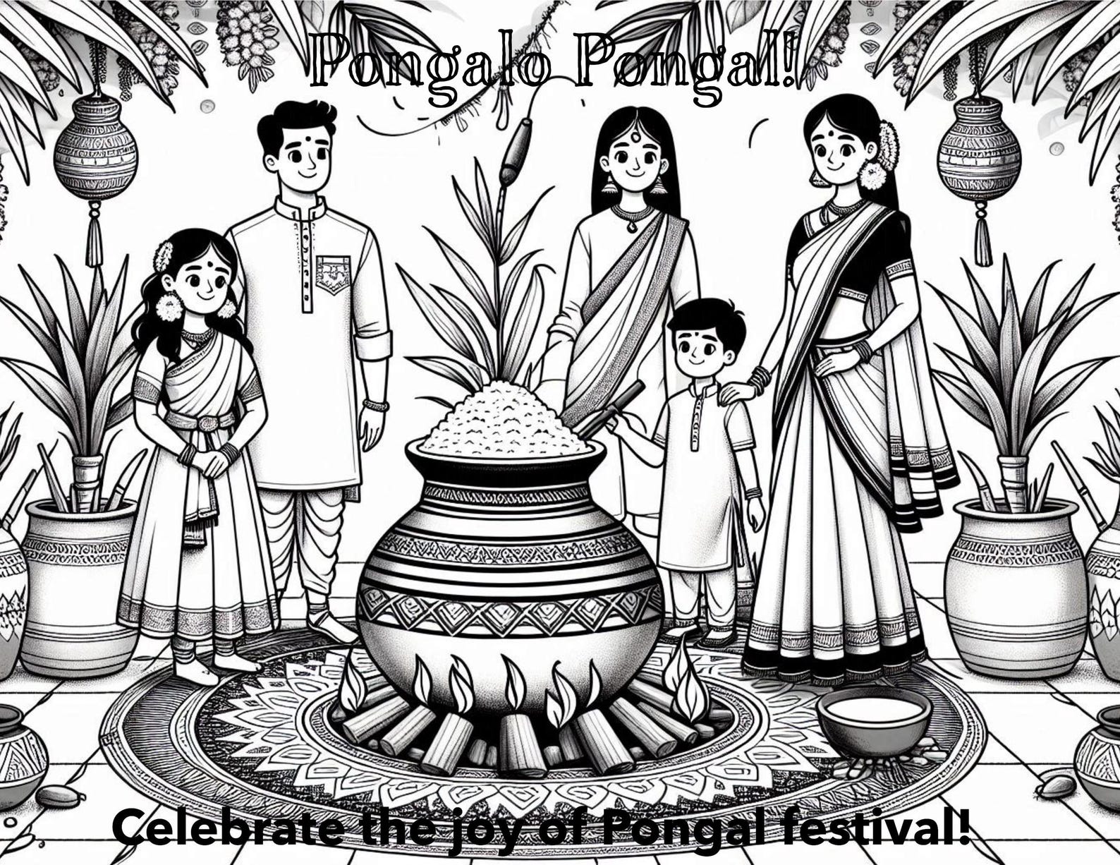 10 Happy Pongal Coloring Pages, Pongal Activities,harvest Festival ...