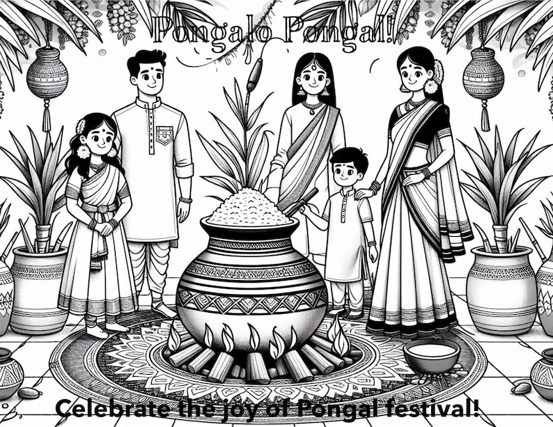 10 Happy Pongal Coloring Pages, Pongal Activities,harvest Festival ...