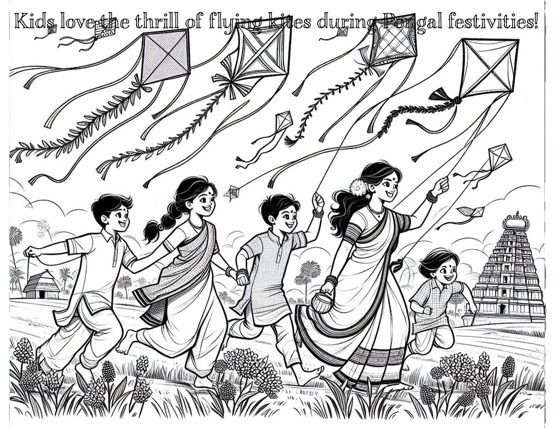 10 Happy Pongal Coloring Pages in Tamil, Pongal Activities,harvest ...
