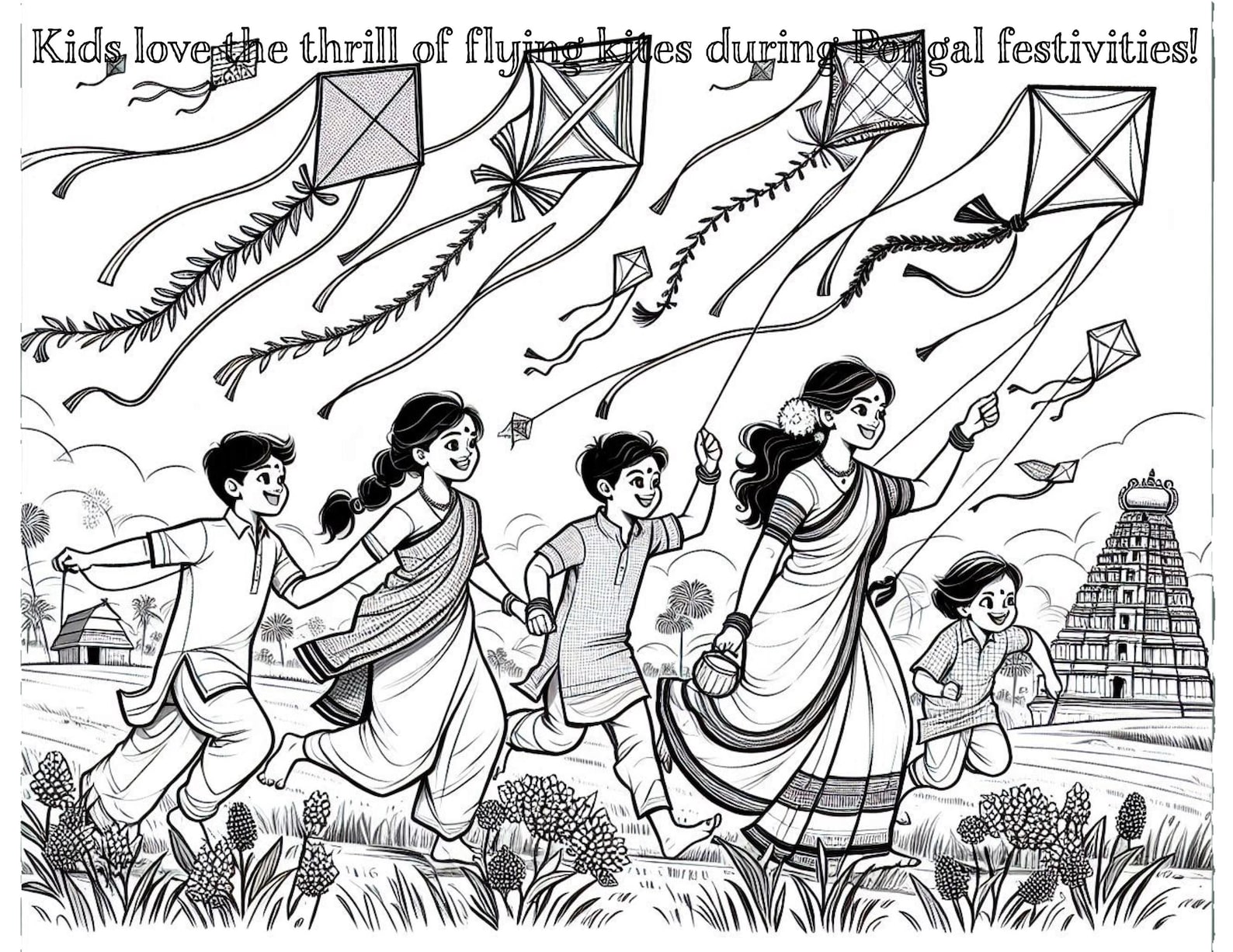 10 Happy Pongal Coloring Pages in Tamil, Pongal Activities,harvest ...