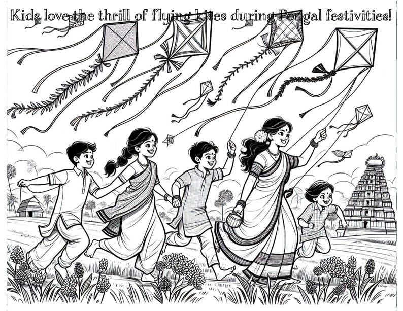 10 Happy Pongal Coloring Pages in Tamil, Pongal Activities,harvest ...