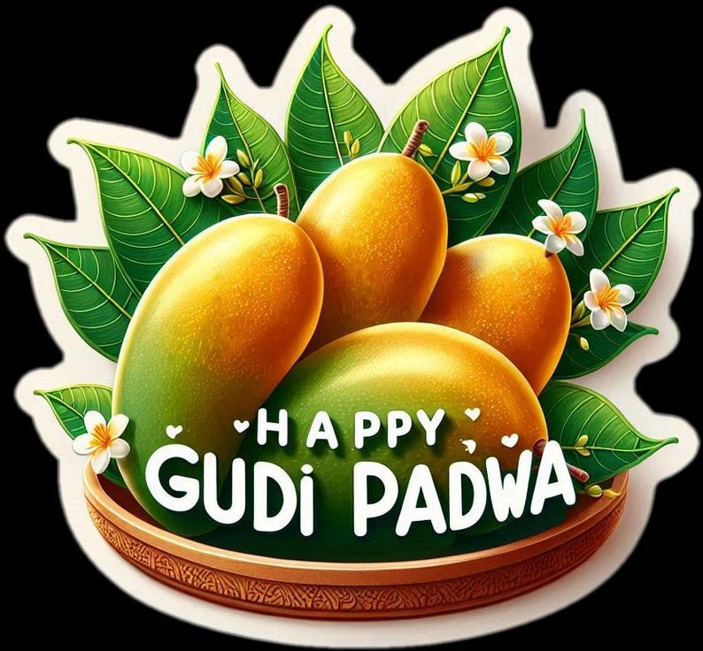 12 Gudi Padwa Stickers,gudi Padwa Kids Activities/coloring /cards ...