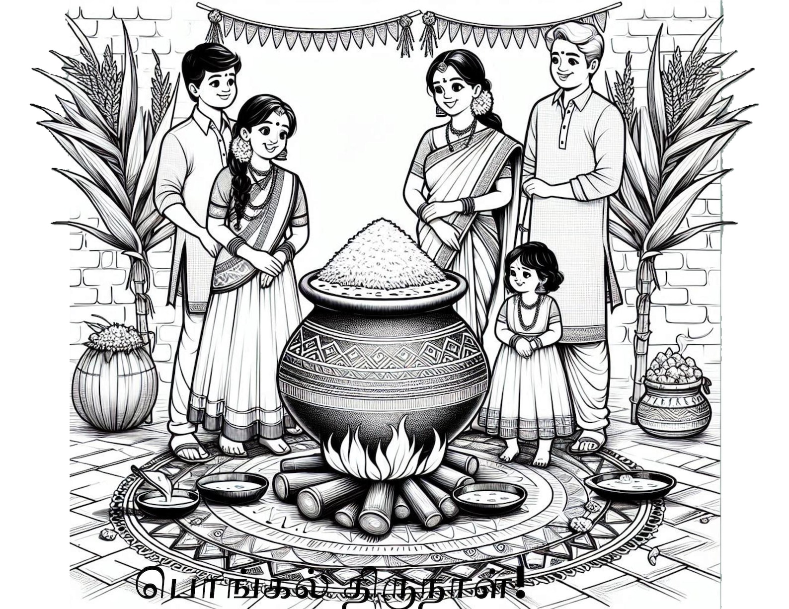 10 Tamil Pongal Coloring Pages, Pongal Activities, Indian Harvest ...