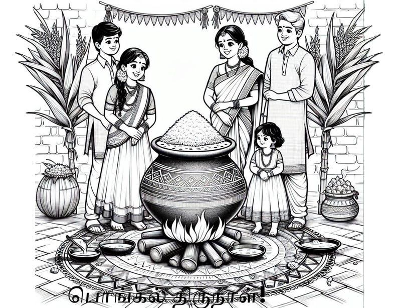 10 Tamil Pongal Coloring Pages, Pongal Activities, Indian Harvest ...