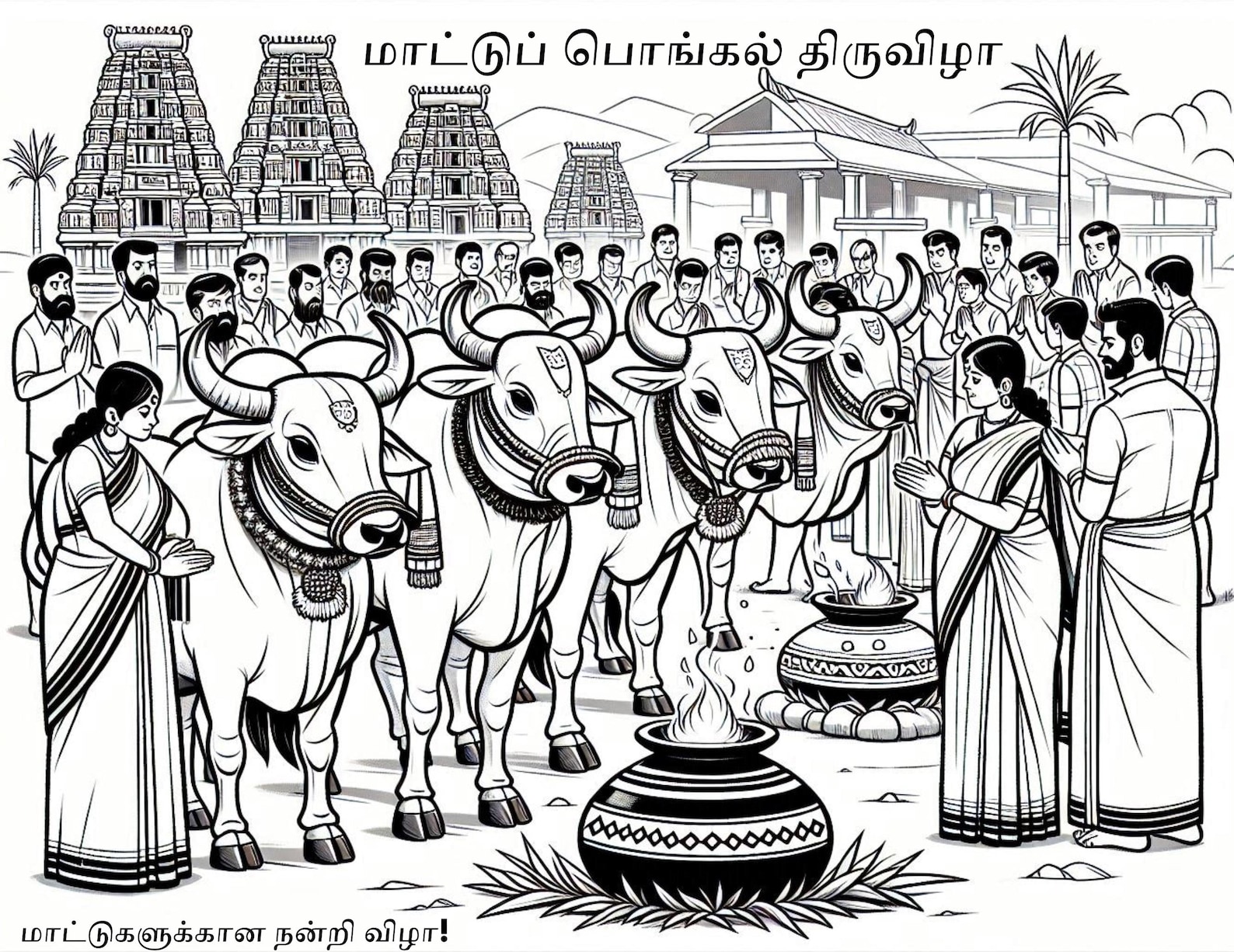 10 Tamil Pongal Coloring Pages( DOWNLOAD): Indian Harvest Festival ...