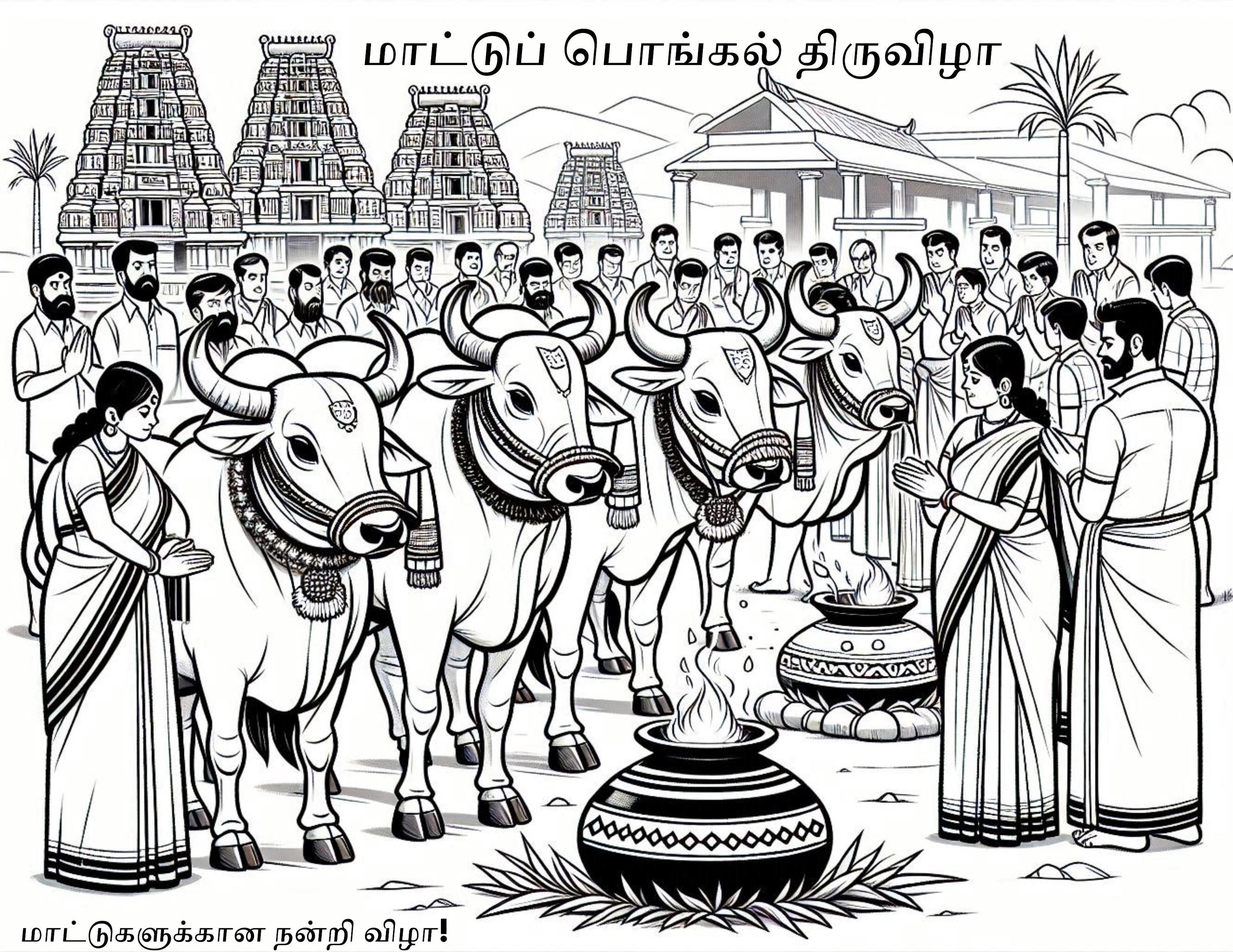10 Tamil Pongal Coloring Pages( DOWNLOAD): Indian Harvest Festival ...