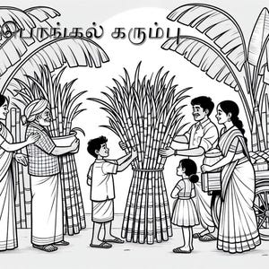 10 Tamil Pongal Coloring Pages, Pongal Activities, Indian Harvest ...