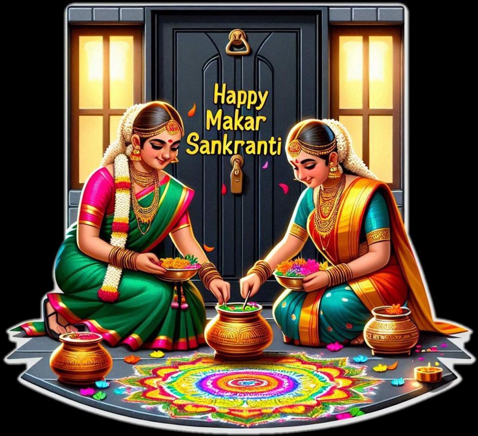 Makar Sankranti (telugu) 9 PNG Sticker Images, Makar Sankranti Kids ...