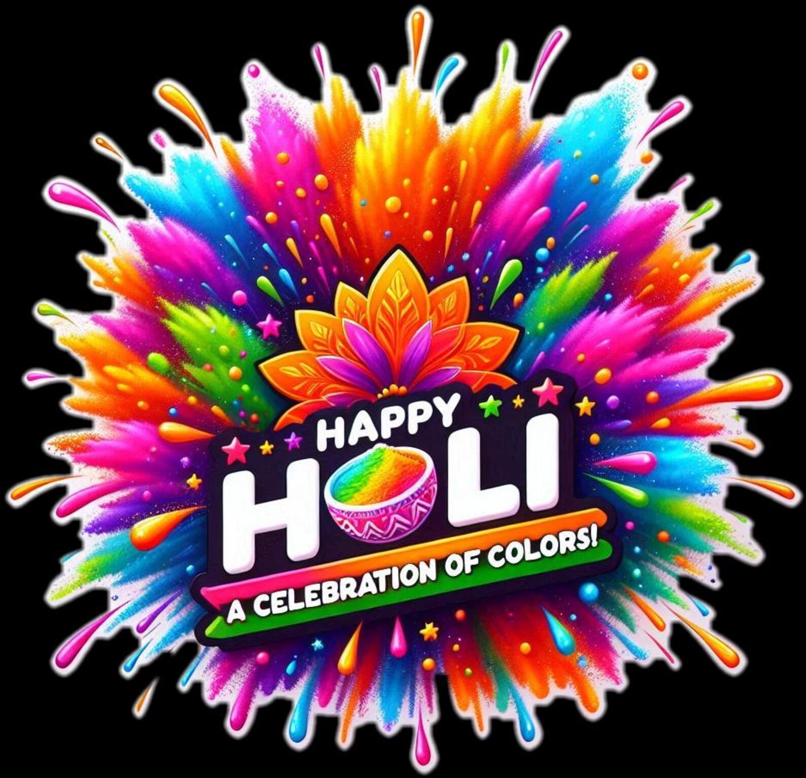 12 Happy Holi Glossy & Colorful Stickers,holi Activities/coloring ...