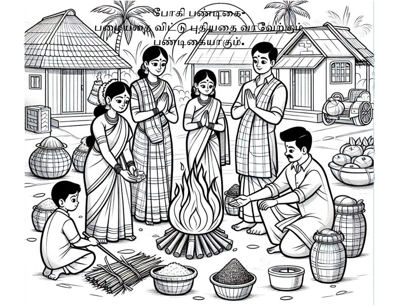 10 Tamil Pongal Coloring Pages, Pongal Activities, Indian Harvest ...