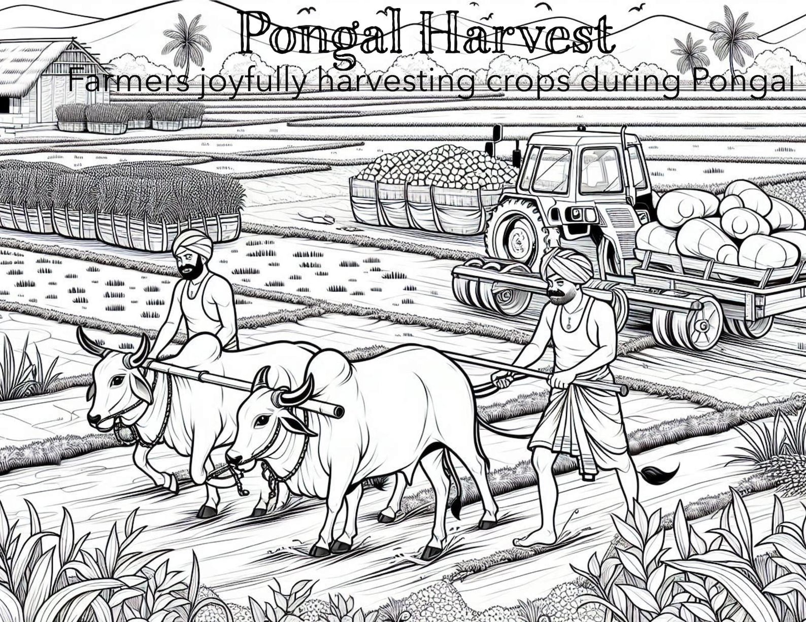 10 Happy Pongal Coloring Pages, Pongal Activities,harvest Festival ...