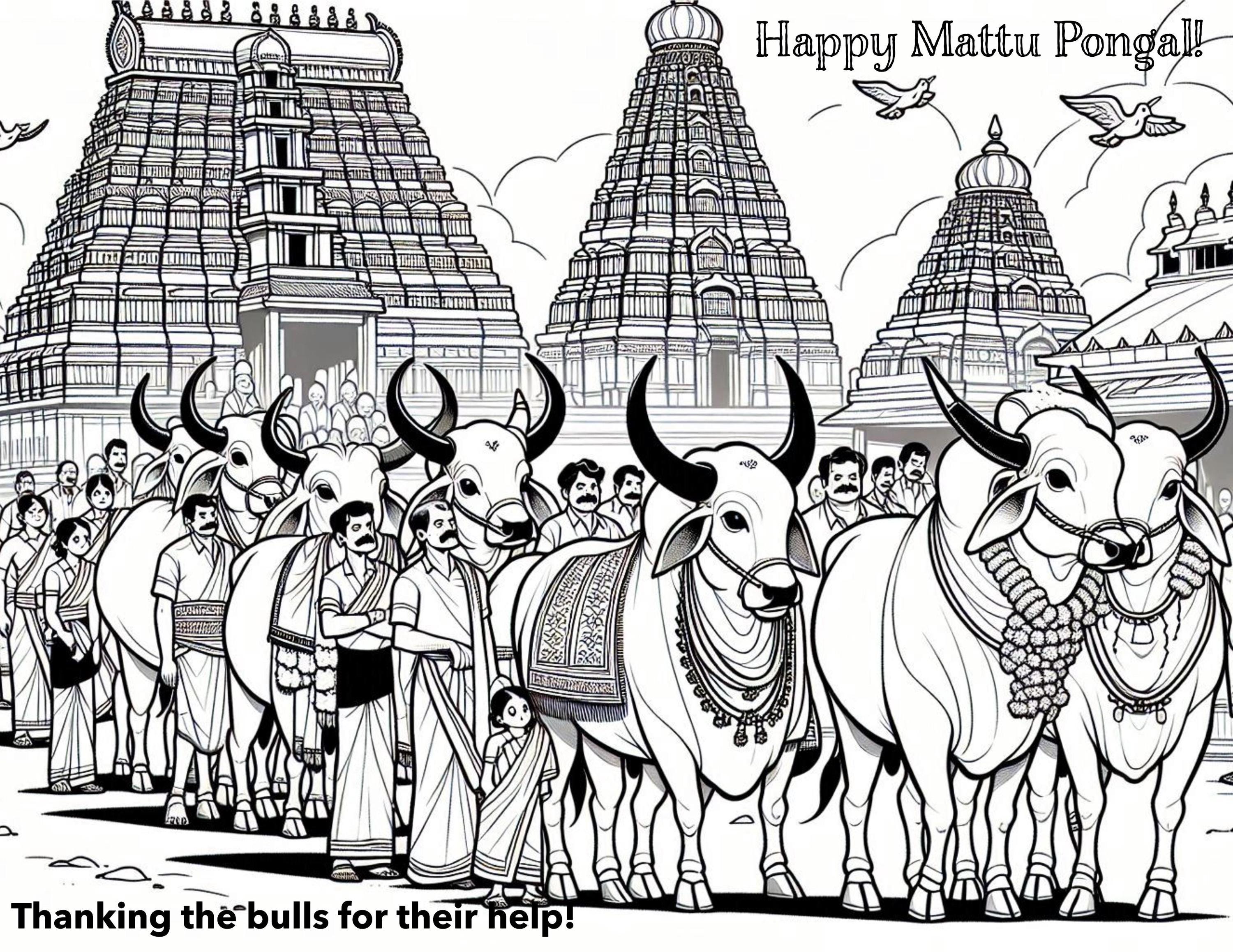 10 Happy Pongal Coloring Pages in Tamil, Pongal Activities,harvest ...