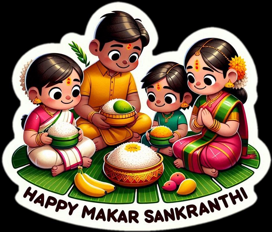 Makar Sankranti (telugu) 9 PNG Sticker Images, Makar Sankranti Kids ...