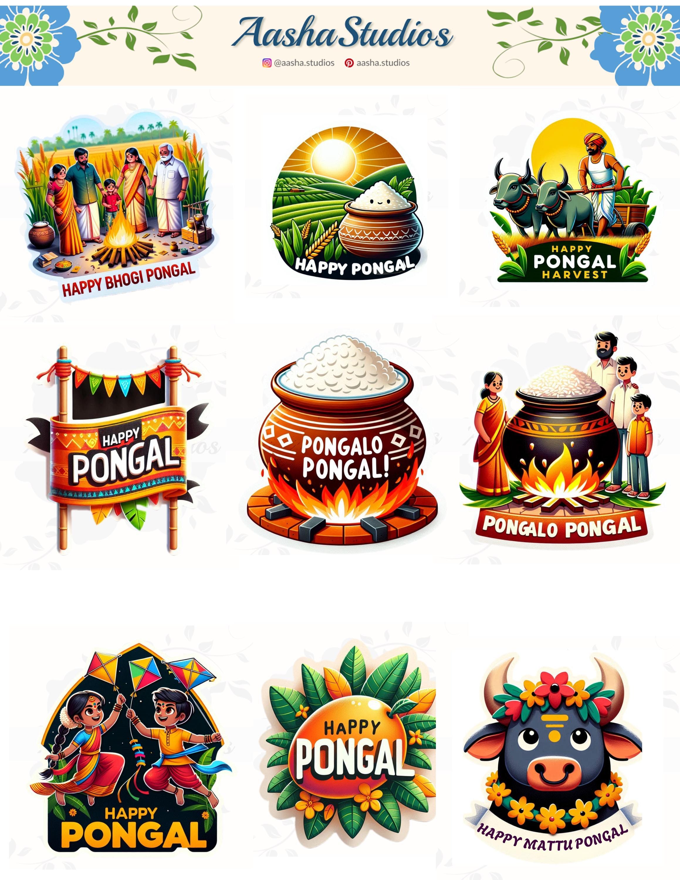 9 Happy Pongal PNG Download Sticker Images! Pongal Activities/coloring ...