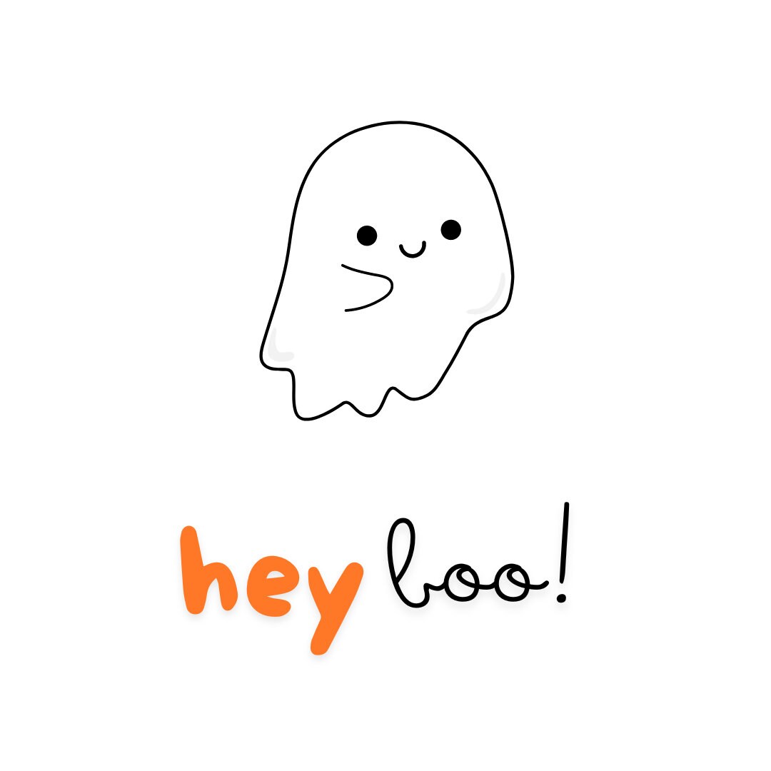 Hey Boo! Card- DIGITAL Download - Printable Fall Greeting Card With ...