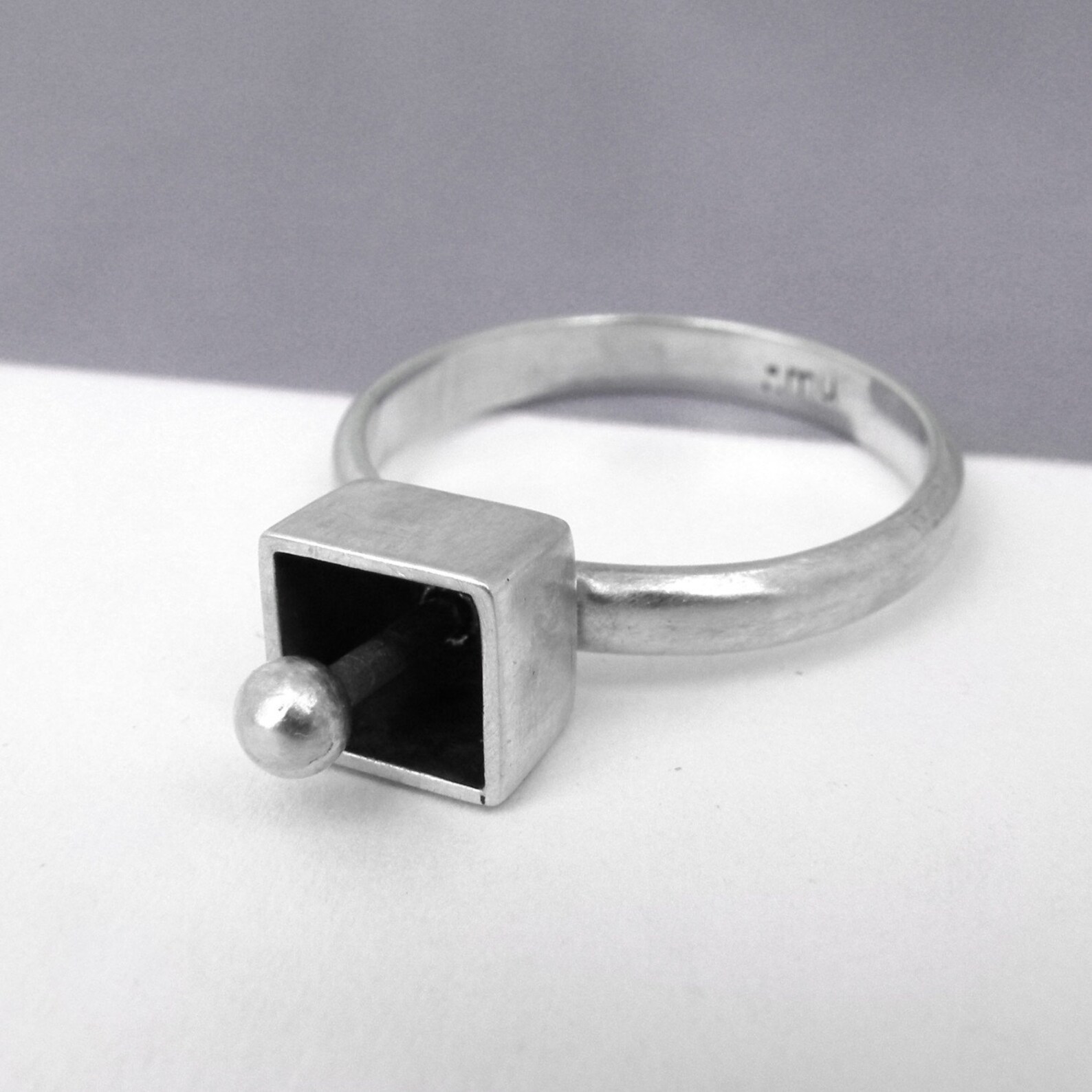 Cube Ring Sterling Silver - Etsy