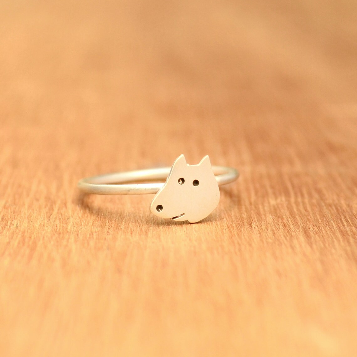 Tiny Dog Ring sterling Silver Dog Lover Gift - Etsy