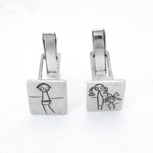 Your Child's Drawing on a Cuff Links- Personalized- Made to Order ...