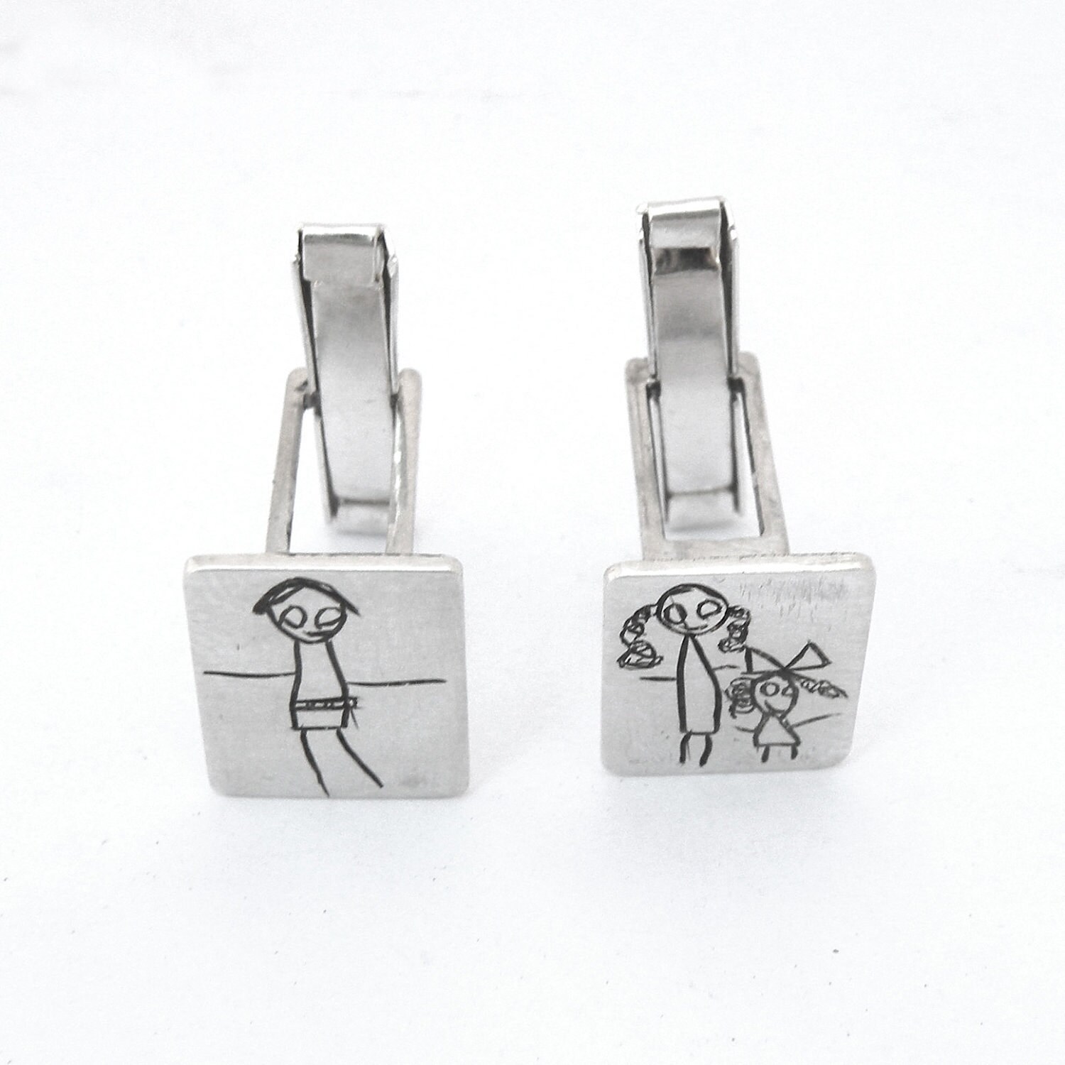 Your Child's Drawing on a Cuff Links Personalized Made - Etsy