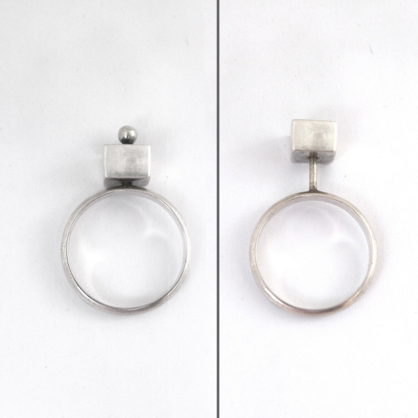 Cube Ring Sterling Silver - Etsy