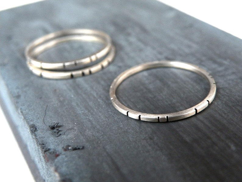 Three Bricks- Stackable Set of Rings-sterling Silver - Etsy