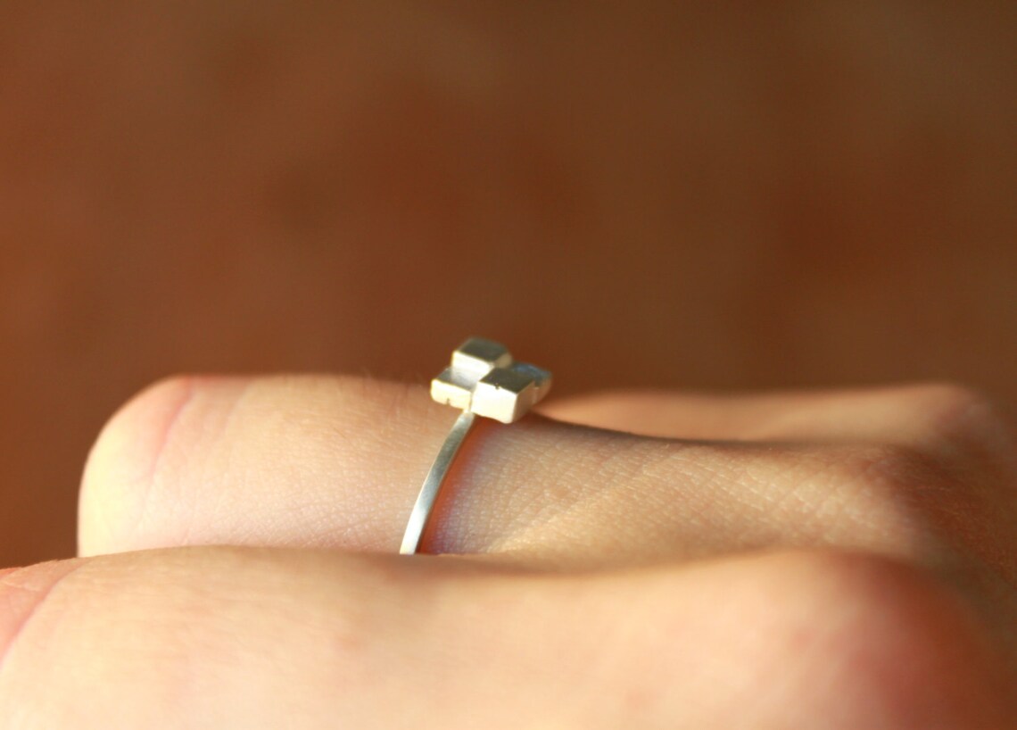 Block Ring Stacking Ring Sterling Silver - Etsy