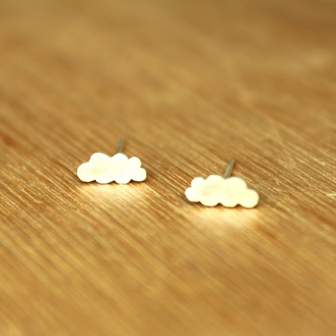 Tiny Stratus Clouds Stud Earrings- Sterling Silver - Etsy