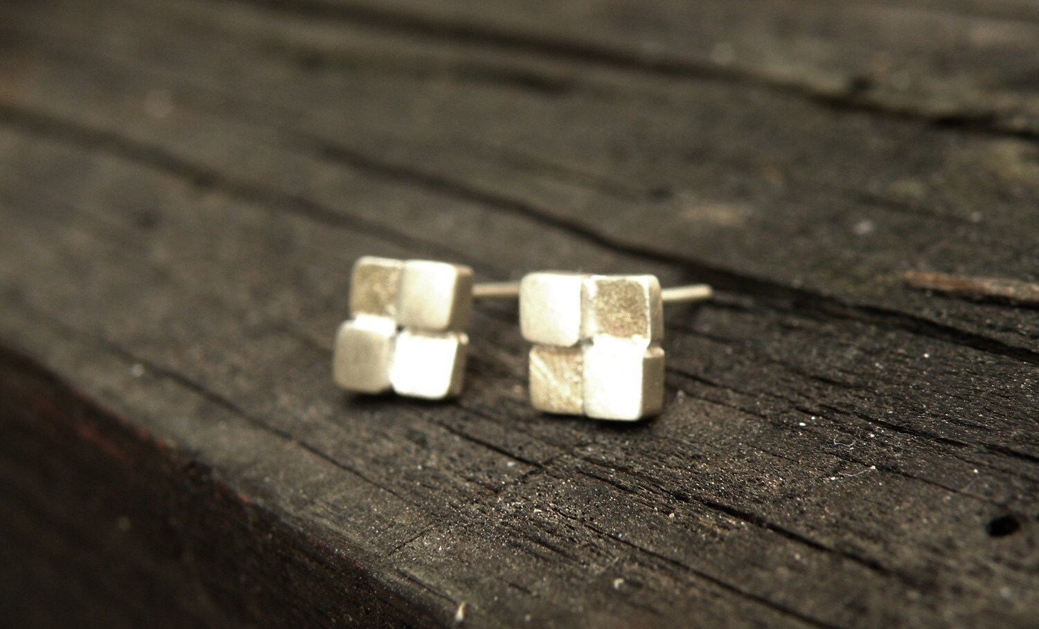 Block Earrings-sterling Silver - Etsy