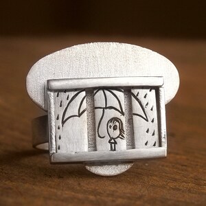 It is Raining- Slider Ring-sterling Silver - Etsy