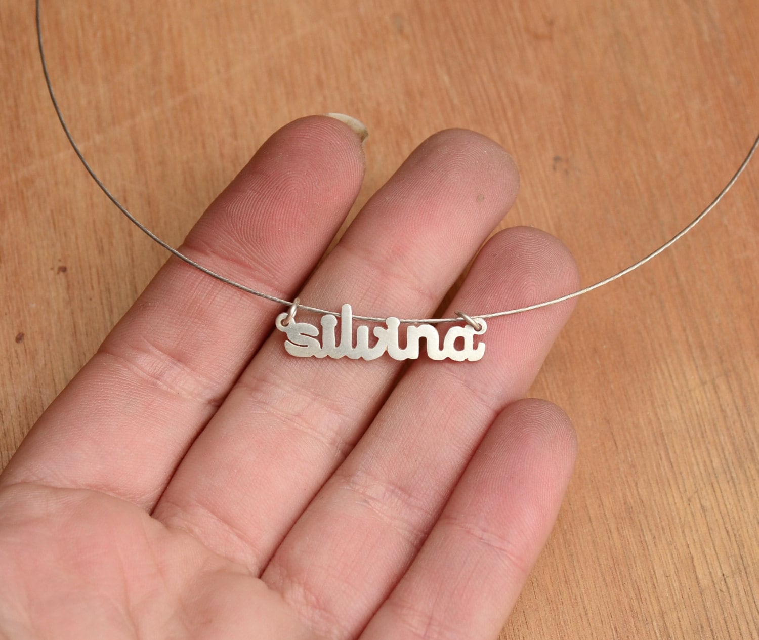 Name Necklace Pendant sterling Silver Personalized - Etsy