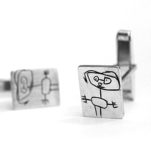 Your Child's Drawing on a Cuff Links- Personalized- Made to Order ...