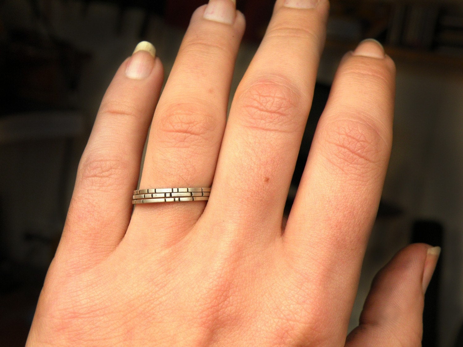 Three Bricks- Stackable Set of Rings-sterling Silver - Etsy
