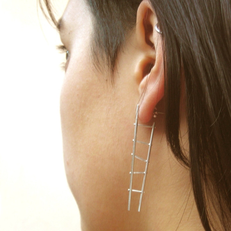 Ladder Earrings-sterling Silver - Etsy
