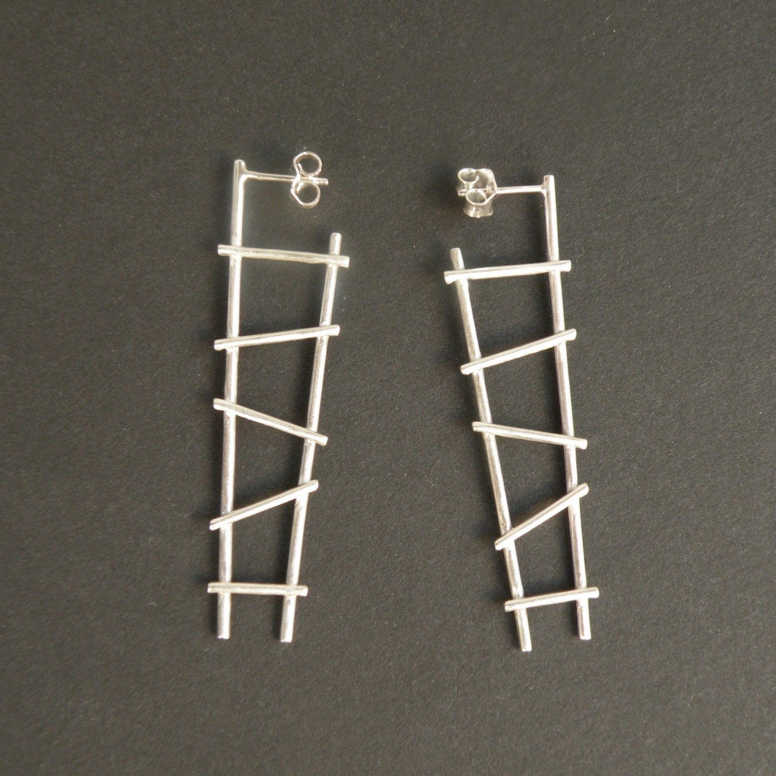 Ladder Earrings-sterling Silver - Etsy