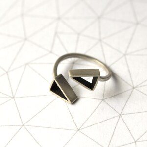Parallel Triangles Ring - Sterling Silver - Geometric Jewerly -metalwork - Etsy