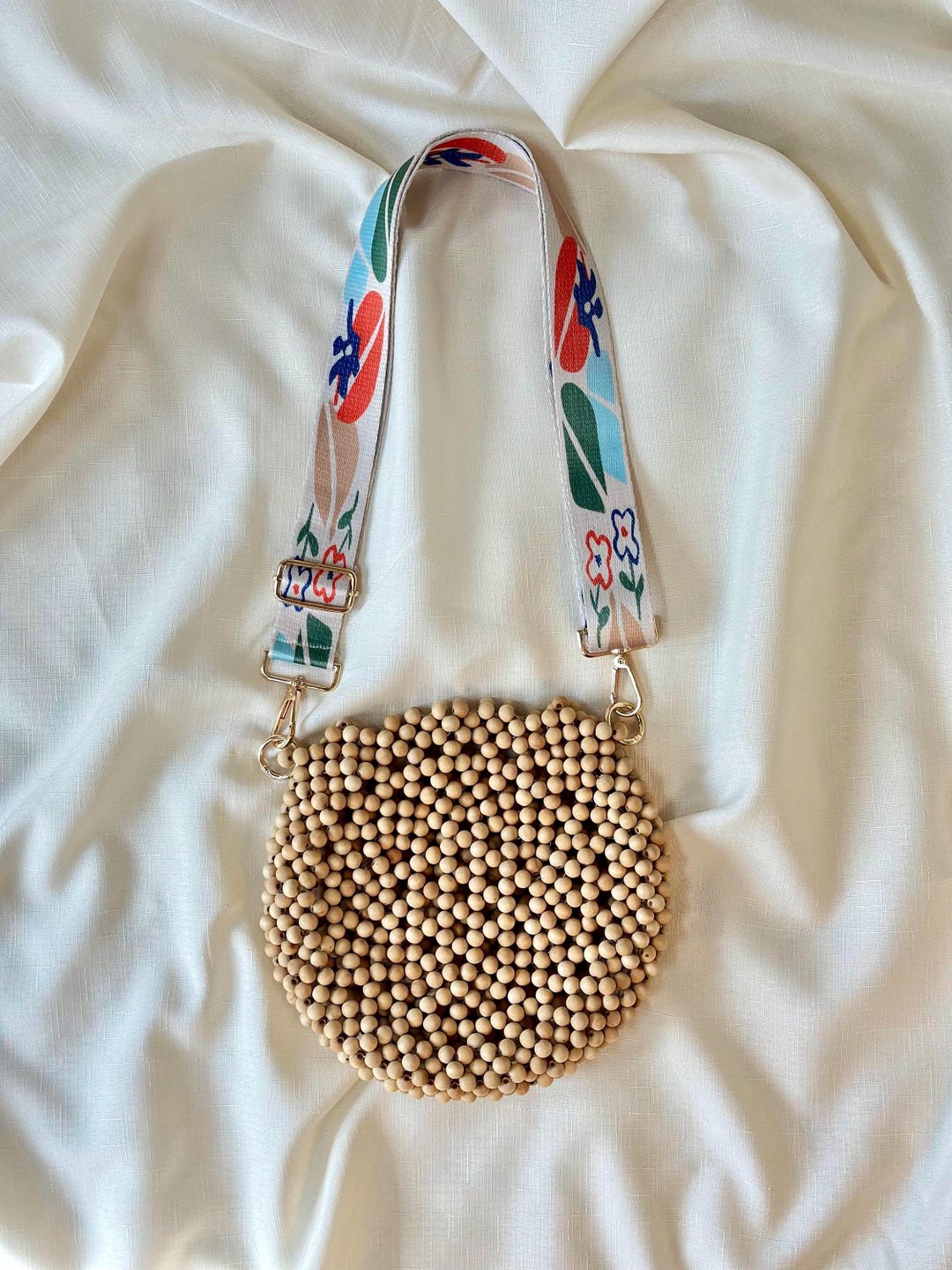 The Round Bead Bag | Boho Bead Bag, Bead Purse, Crossbody Bead Bag ...