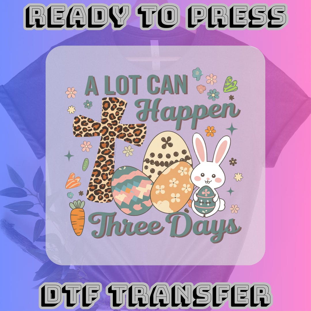 Christian Easter Heat Transfer, Easter Day DTF Transfer, Ready to Press ...