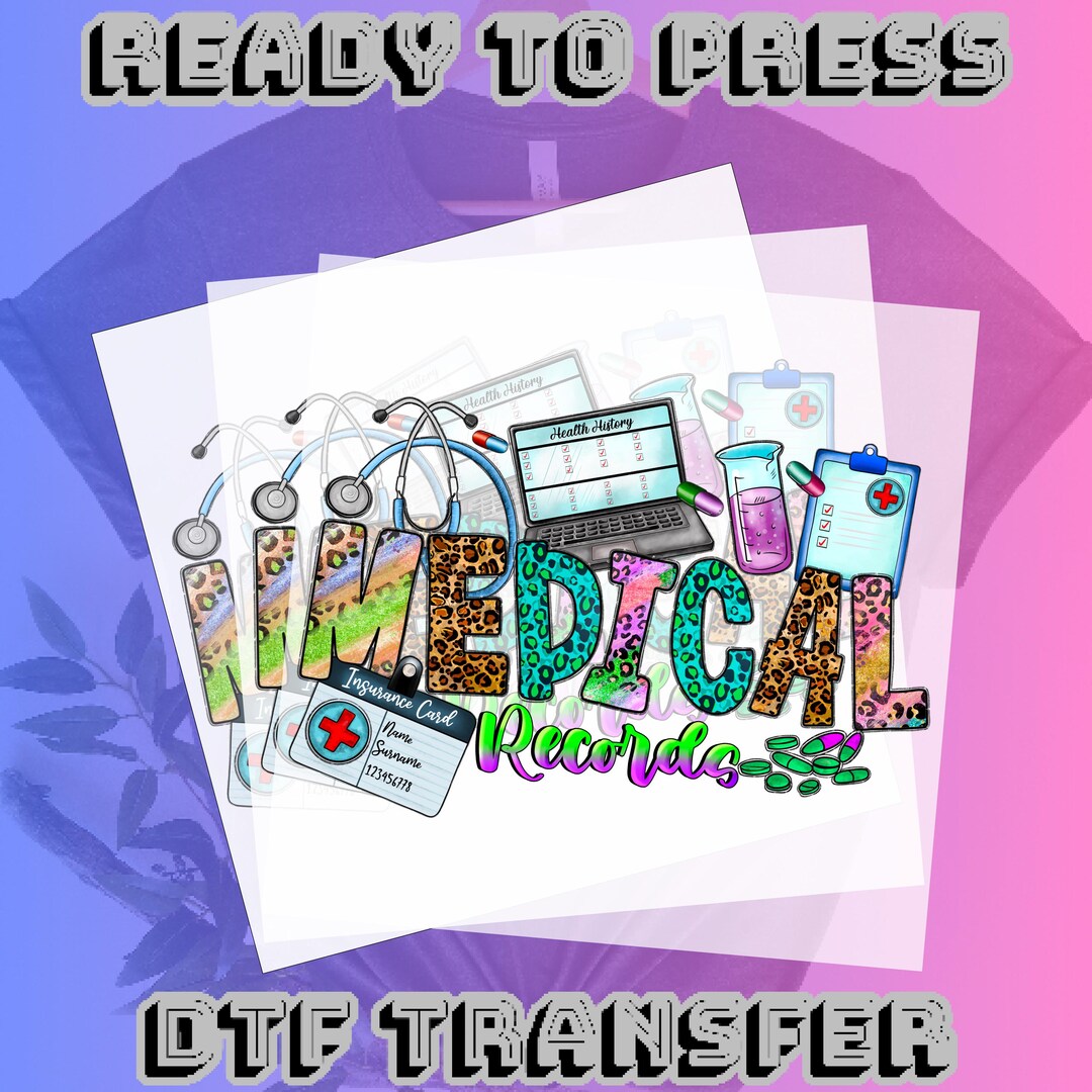 Nurse Dtf Transfer, Medical Ready to Press, Full Color, Nurse Gift, Dtf ...