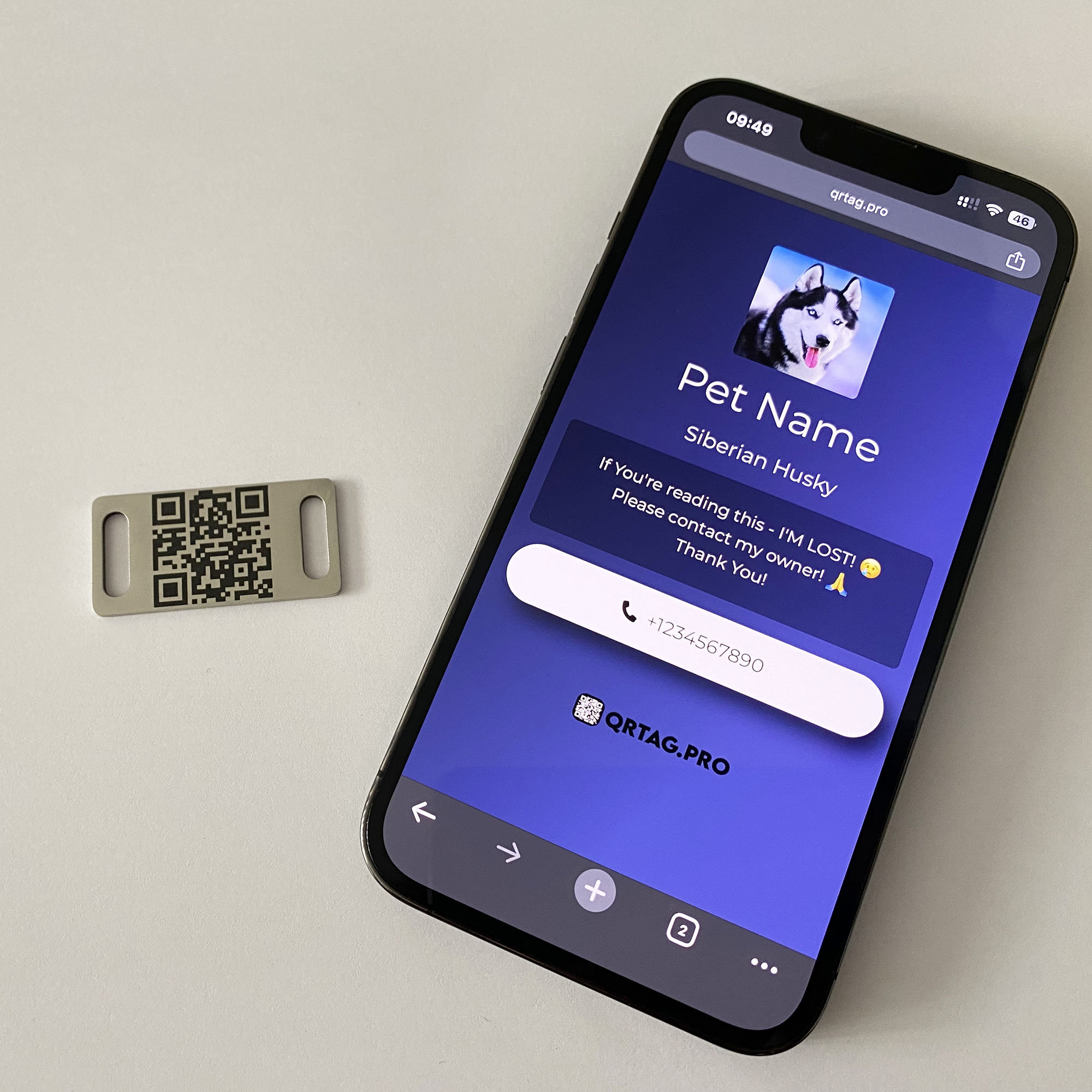 QR Pet Tag Qr Code Dog Tag, Scannable Slide on Pet ID QR Tag, Collars ...